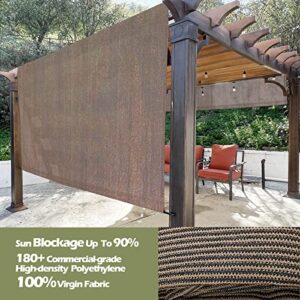 Universal Pergola Replacement Canopy Shade Cover with Breathable HDPE Fabric & Rod Pockets for 10 x 10 FT Pergola, Canopy Size: 192'' L x 106'' W (Mocha Brown)