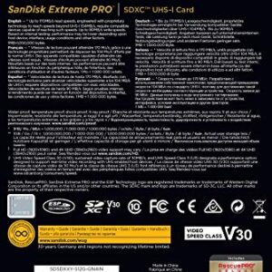 SanDisk 512GB Extreme PRO SDXC UHS-I Card - C10, U3, V30, 4K UHD, SD Card - SDSDXXY-512G-GN4IN