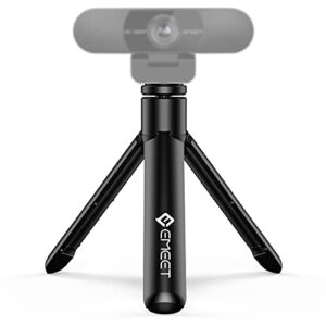 webcam tripod, emeet professional webcam mini tripod, portable & lightweight, adjustable height from 5.7-12.2 in, stable use, universal compatible for most webcams/phones/gopros/mirrorless cameras