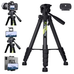 endurax 66 tripod for camera and phone camera tripod stand with quick release plate compatible with iphone nikon canon dslr heavy duty and sturdy