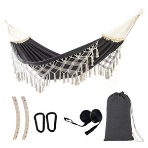 leize hammock hanging swing double boho brazilian macrame fringe max 500 lbs for indoor outdoor patio yard garden