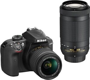 nikon d3400 dslr camera with af-p dx nikkor 18-55mm f/3.5-5.6g vr and af-p dx nikkor 70-300mm f/4.5-6.3g ed