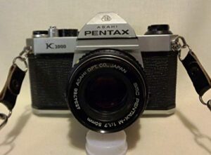 pentax k1000 manual focus slr film camera with pentax 50mm lens