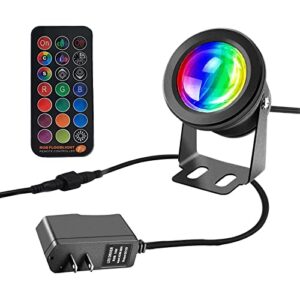 tsanhoo outdoor lights, landscape lighting, spotlights for yard, spotlight waterproof with remote, rgb pond light 16 colors changing garden lights outdoor decor flood lights us plug