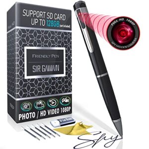 sirgawain [upgraded 2023] mini spy camera hidden camera pen 1080p – small nanny cam spy pen camera full hd video or picture taking – secret camera with wide angle lens, rechargeable