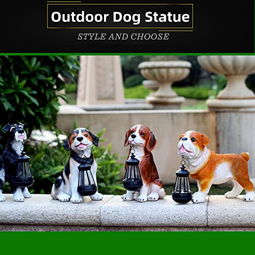 Garden Dog Statues, Outdoor Dog Decor with Solar Lights, Solar Dog Ornaments, for Patio, Lawn, Yard,German Shepherd