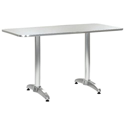 QZZCED Patio Table Silver 47.2"x23.6"x27.6" Aluminum,Outdoor Table,Outdoor Patio Table,Patio Table,Patio Dining Table,Suitable for Lawn,Patio,Balcony,Garden