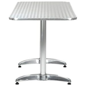 QZZCED Patio Table Silver 47.2"x23.6"x27.6" Aluminum,Outdoor Table,Outdoor Patio Table,Patio Table,Patio Dining Table,Suitable for Lawn,Patio,Balcony,Garden