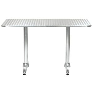 QZZCED Patio Table Silver 47.2"x23.6"x27.6" Aluminum,Outdoor Table,Outdoor Patio Table,Patio Table,Patio Dining Table,Suitable for Lawn,Patio,Balcony,Garden