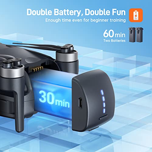 Bwine F7MINI Drones with Camera for Adults 4K 60Mins Flight Time, 5GHz WiFi Transmission, GPS Auto Return, Follow Me, Waypoints, Circle Fly, Beginner Mode, Less Than 250G, Customized Carrying Case As Gift, 2 Batteries + 2 Sets of Propellers