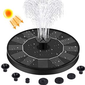 solar bird bath fountain pump for bird-bath, solar fountain with 7 nozzle, free standing floating solar powered water fountain pump for bird bath, garden, pond, pool, outdoor