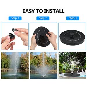 Solar Bird Bath Fountain Pump for Bird-Bath, Solar Fountain with 7 Nozzle, Free Standing Floating Solar Powered Water Fountain Pump for Bird Bath, Garden, Pond, Pool, Outdoor