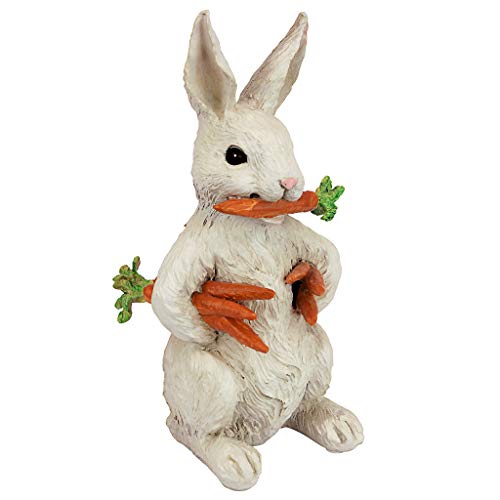 Design Toscano EU1054 Carotene The Rabbit with Carrots Easter Decor Garden Statue, 12 Inch, Full Color