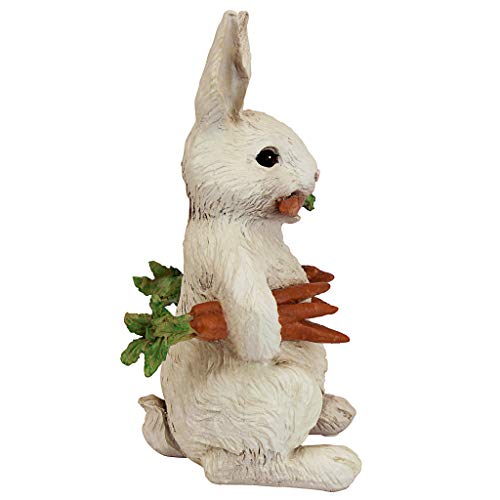 Design Toscano EU1054 Carotene The Rabbit with Carrots Easter Decor Garden Statue, 12 Inch, Full Color