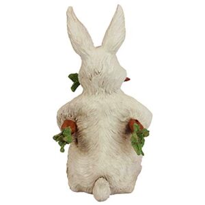 Design Toscano EU1054 Carotene The Rabbit with Carrots Easter Decor Garden Statue, 12 Inch, Full Color