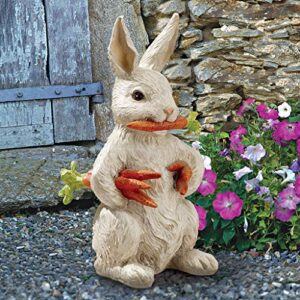 Design Toscano EU1054 Carotene The Rabbit with Carrots Easter Decor Garden Statue, 12 Inch, Full Color