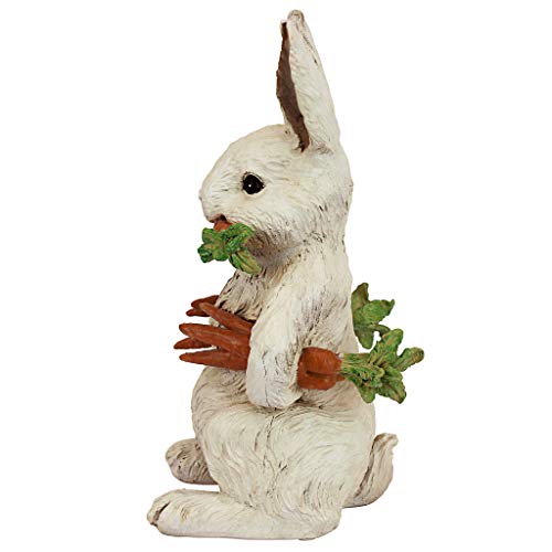 Design Toscano EU1054 Carotene The Rabbit with Carrots Easter Decor Garden Statue, 12 Inch, Full Color