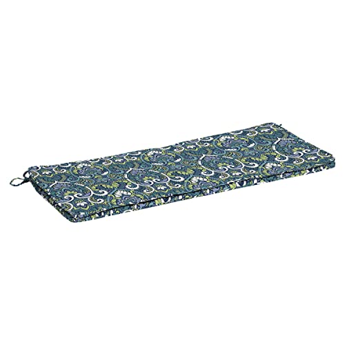 Arden Selections ProFoam Essentials Outdoor Bench Cushion Cover 18 x 46, Sapphire Aurora Blue Damask