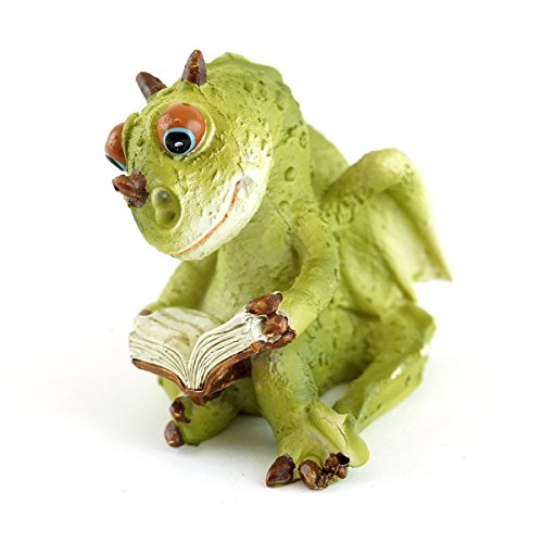 Top Collection Miniature Garden Dragon Reading Book