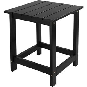 mattin outdoor side table, patio side table, acacia side table great for outdoor weather – perfect for pool deck, beach, garden, porch, square outdoor end tables – classic black (black-1pack)