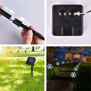 Union Tree Snowflake Solar Pathway Lights Outdoor Stake Lights Solar-Powered Waterproof Christmas Decoration for Garden, Walkways, Path, Yard (5-Pack)