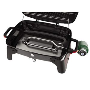 Megamaster 820-0065C 1 Burner Portable Gas Grill for Camping, Outdoor Cooking , Outdoor Kitchen, Patio, Garden, Barbecue with Two Foldable legs, Red + Black