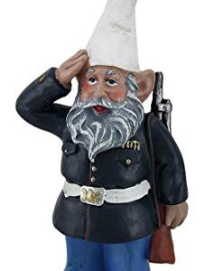 8 inch Dress Blues Bill Saluting U.S. Marine Military Garden and Shelf Gnome Statue Patriotic Decor