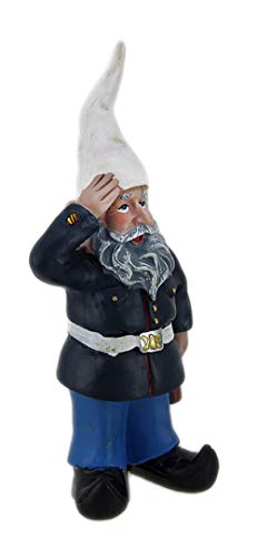 8 inch Dress Blues Bill Saluting U.S. Marine Military Garden and Shelf Gnome Statue Patriotic Decor