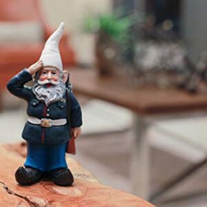 8 inch Dress Blues Bill Saluting U.S. Marine Military Garden and Shelf Gnome Statue Patriotic Decor