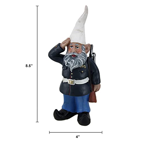 8 inch Dress Blues Bill Saluting U.S. Marine Military Garden and Shelf Gnome Statue Patriotic Decor