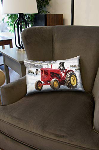 Toland Home Garden Tractor Dog 12 x 19 Inch Indoor, Pillow, Case (2-Pack)