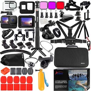 husiway accessories kit for gopro hero 11 10 9 black waterproof housing silicone case glass screen protector bundle for go pro gopro11 gopro10 gopro9 hero10 hero11 hero9 action camera 62e