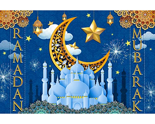 Ramadan Backdrop,7x5Ft Ramadan Mubarak Sign Backdrop for Muslim, Ramadan Mubarak Decorations for Home,Ramadan Decorations for Wall Background