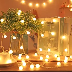 globe string lights for bedroom, christmas decoration ball lights 33 ft 80 twinkle led battery operated fairy light for outdoor/indoor, classroom, camping, bedroom, party, garden (warm white light)