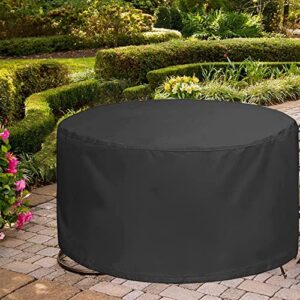 Round Patio Furniture Set Covers Skyour Waterproof Dustproof Round Table Chair Set Cover Anti-Fading Anti UV Outdoor Garden Round Coffee Table Dining Chair Furnitures Sets Covers (S: 72x37 in)