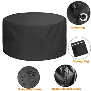 Round Patio Furniture Set Covers Skyour Waterproof Dustproof Round Table Chair Set Cover Anti-Fading Anti UV Outdoor Garden Round Coffee Table Dining Chair Furnitures Sets Covers (S: 72x37 in)