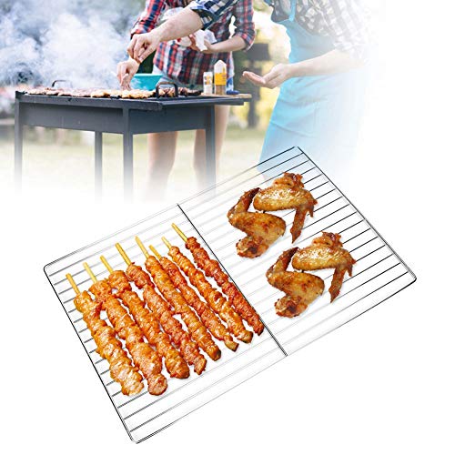 Stainless Steel Non-Stick, Non Stick BBQ Rack Barbecue Mesh Grill Net for Large Oven30 x 45cm Oven Family Gatherings Garden Parties Picnics and Camping(30 * 45)