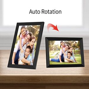 FRAMEO 10.1 Inch WiFi Digital Photo Picture Frame, Auto-Rotate Portrait and Landscape, Wall Mountable, Built in 16GB Memory, Share Moments Instantly via Frameo App