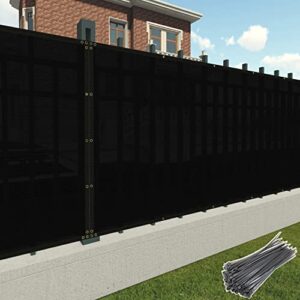 patio 5′ x 12′ fence privacy screen black commercial grade mesh shade fabric with brass gromment outdoor windscreen zipties