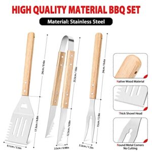 Grill Tongs for Cooking BBQ Set 3 Pcs Heavy Duty Grilling Cooking Tongs for Serving Food Rubber Grips Long Locking Stainless Steel Kitchen Tongs & Barbecue No More Burnt Hands Heat Resistant