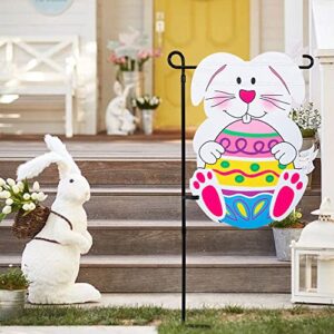 YEAHOME Easter Garden Flag 12.5 x 18 Inch Vertical Double Sided Decorative. With Bunny and Eggs Holiday Easter Decor for Outside Yard Outdoor Farmhouse Easter Decorations