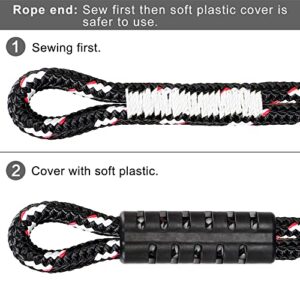 BeneLabel Tree Swing Ropes, Hammock Tree Swings Hanging Straps, Adjustable Extendable, for Outdoor Swings Hammock Playground Set Accessories, 6 1/2ft, Diameter 2/5", 2 Pack, Black