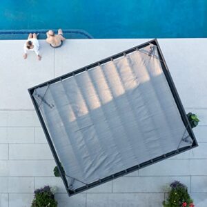 Backyard Discovery Trenton 12x10 All Season Galvanized Steel Pergola, Black, Sail Shade Soft Canopy, Rust Resistant, Support Wind and Snow, Patio, Deck, Backyard, Garden