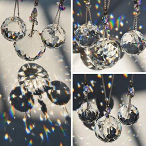 30/30/40mm Crystal Ball Prisms Suncatcher Hanging Ornament Chakra Crystals Rainbow Maker for Home,Garden Decoration