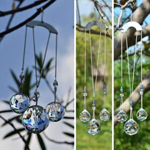 30/30/40mm Crystal Ball Prisms Suncatcher Hanging Ornament Chakra Crystals Rainbow Maker for Home,Garden Decoration