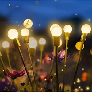 Solar Garden Lights, Starburst Swaying Light, Solar Firefly Lights Outdoor Waterproof, Solar Garden Decorative Lights Yard Patio Pathway Decoration, Warm White, 6LED