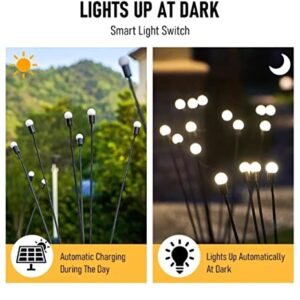 Solar Garden Lights, Starburst Swaying Light, Solar Firefly Lights Outdoor Waterproof, Solar Garden Decorative Lights Yard Patio Pathway Decoration, Warm White, 6LED