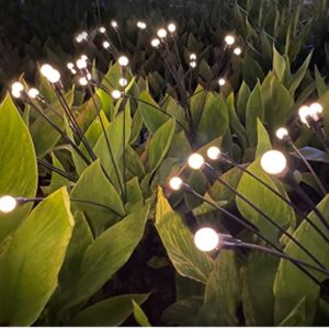 Solar Garden Lights, Starburst Swaying Light, Solar Firefly Lights Outdoor Waterproof, Solar Garden Decorative Lights Yard Patio Pathway Decoration, Warm White, 6LED