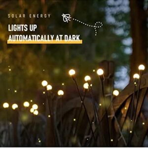 Solar Garden Lights, Starburst Swaying Light, Solar Firefly Lights Outdoor Waterproof, Solar Garden Decorative Lights Yard Patio Pathway Decoration, Warm White, 6LED