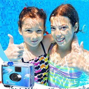 3 Pcs Disposable Camera Waterproof Underwater Single Use Film Camera 35 mm with Flash for Summer Beach Vacation Camp Snorkeling Trip Adult Teens Gift